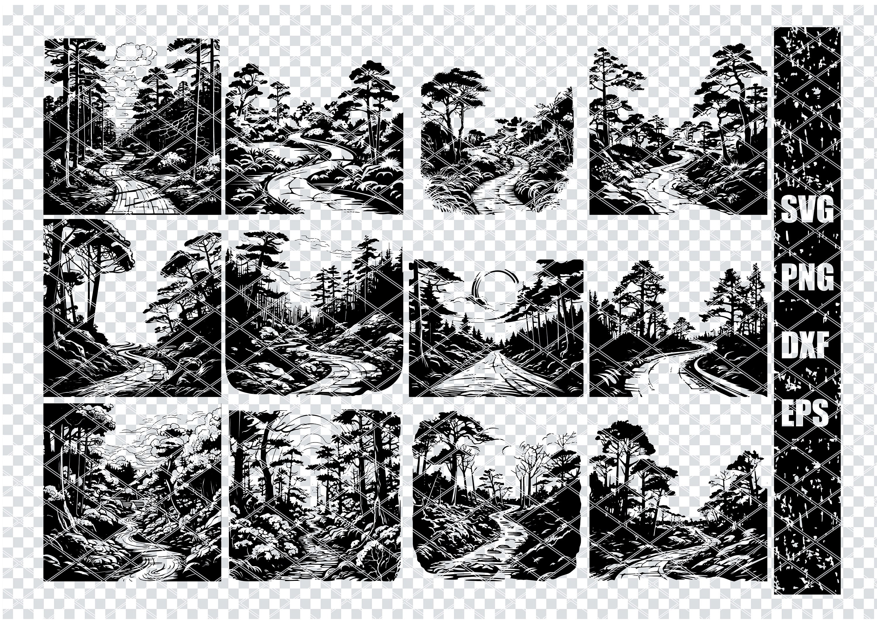 WOODLAND FOREST ROAD Svg, Forest Trail Road Svg Files for Cricut ...