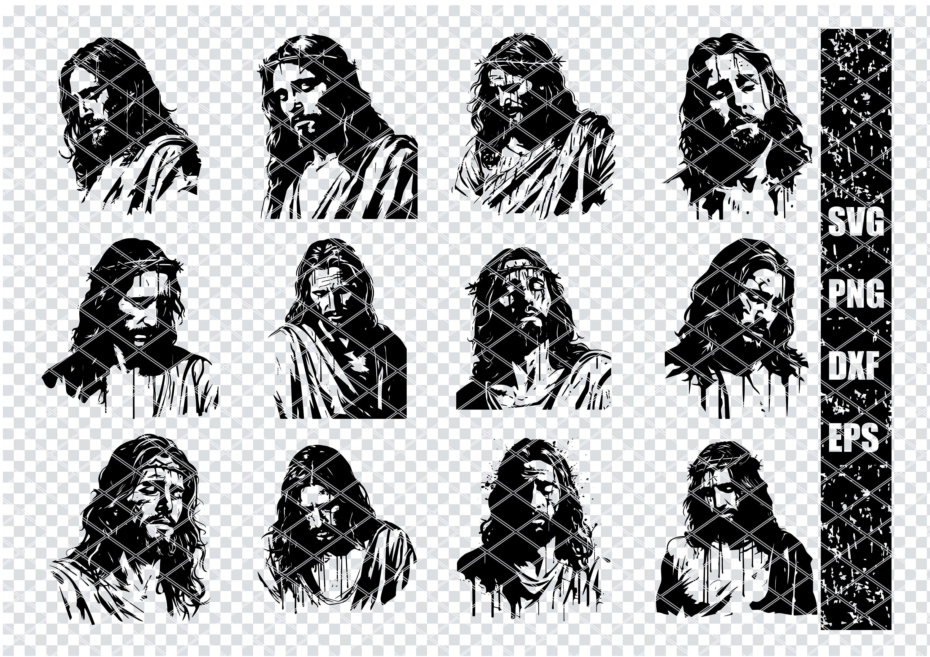 WOUNDED JESUS CHRIST Svg, Jesus Christ With Thorns Svg Files for Cricut ...