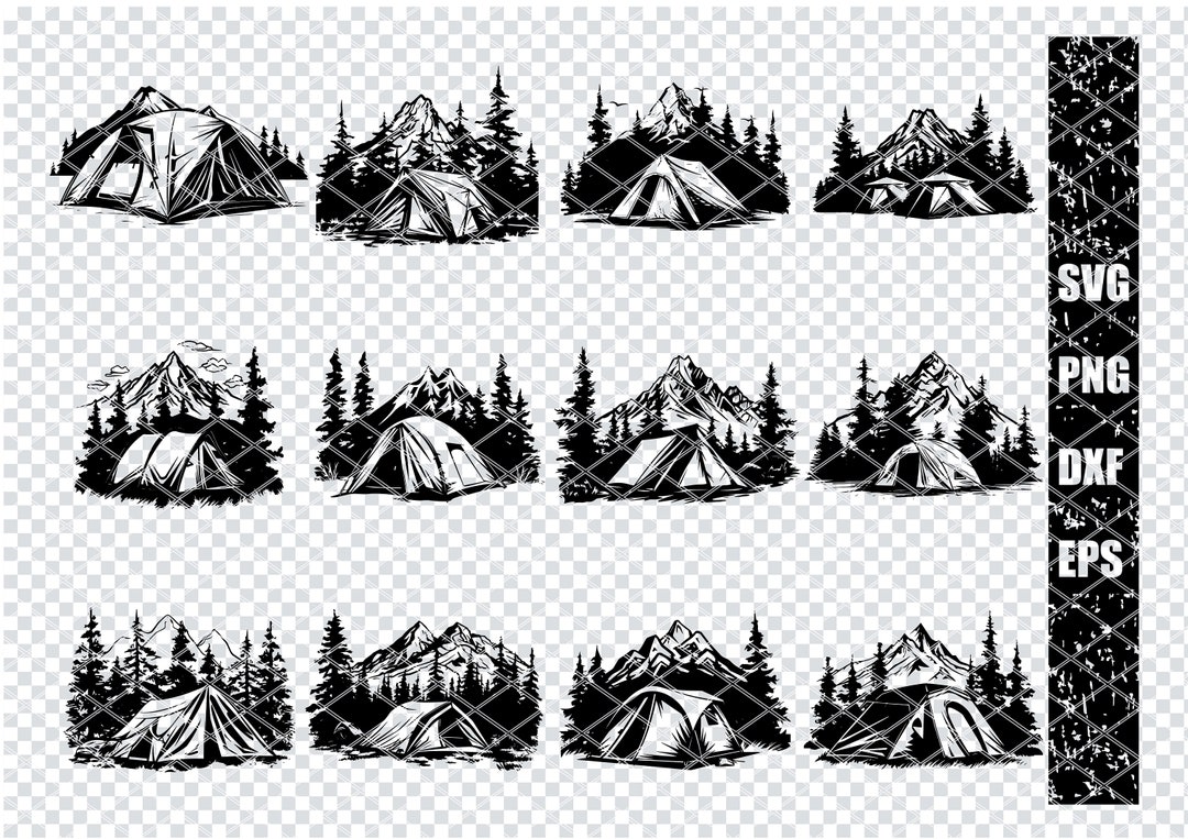 OUTDOOR TENT CAMP Svg, Outdoor Tent Retreat Svg Files for Cricut ...