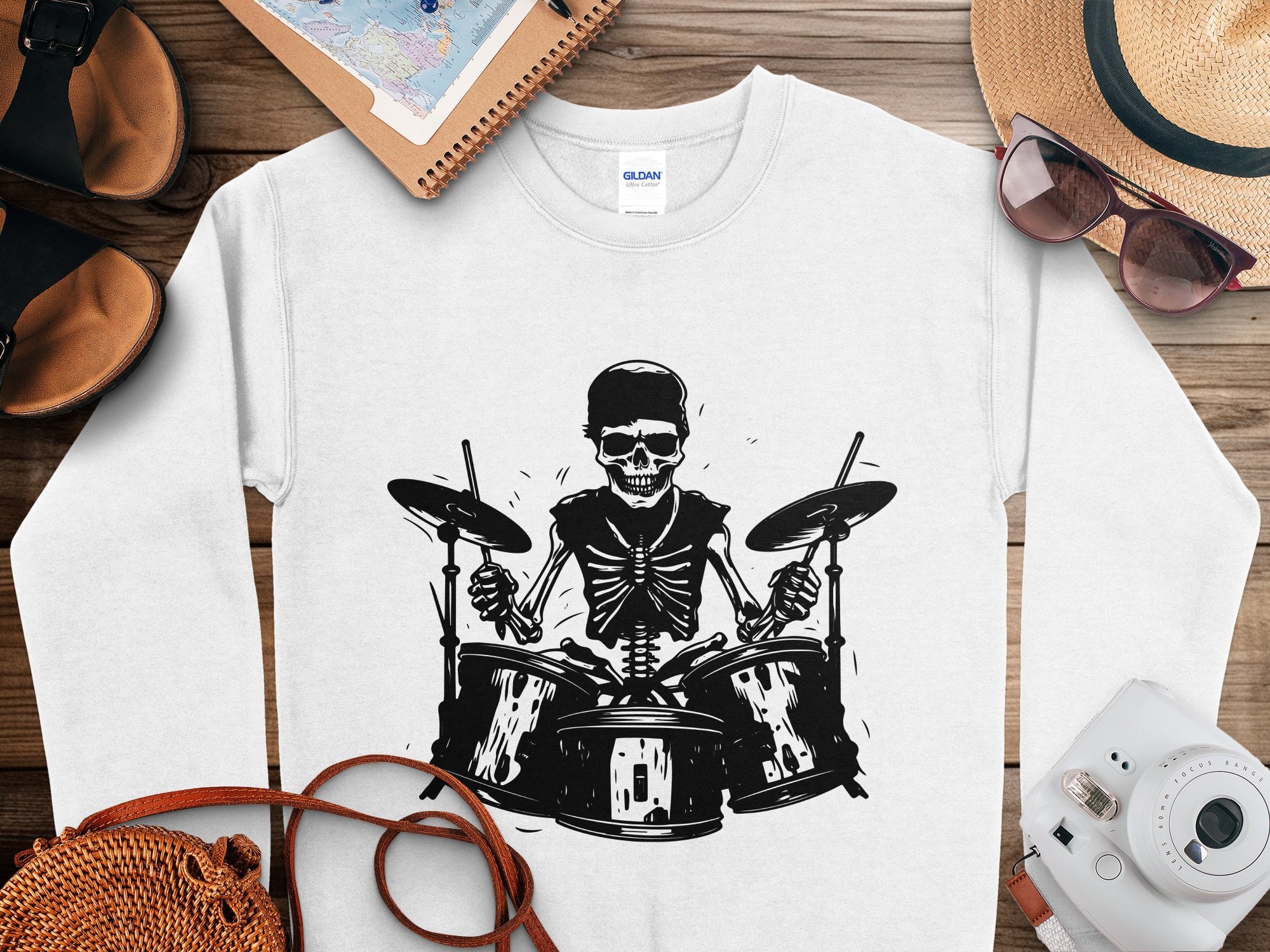DRUM SET SKELETON Svg, Drum Set Skeleton Svg Files for Cricut, Skeleton ...