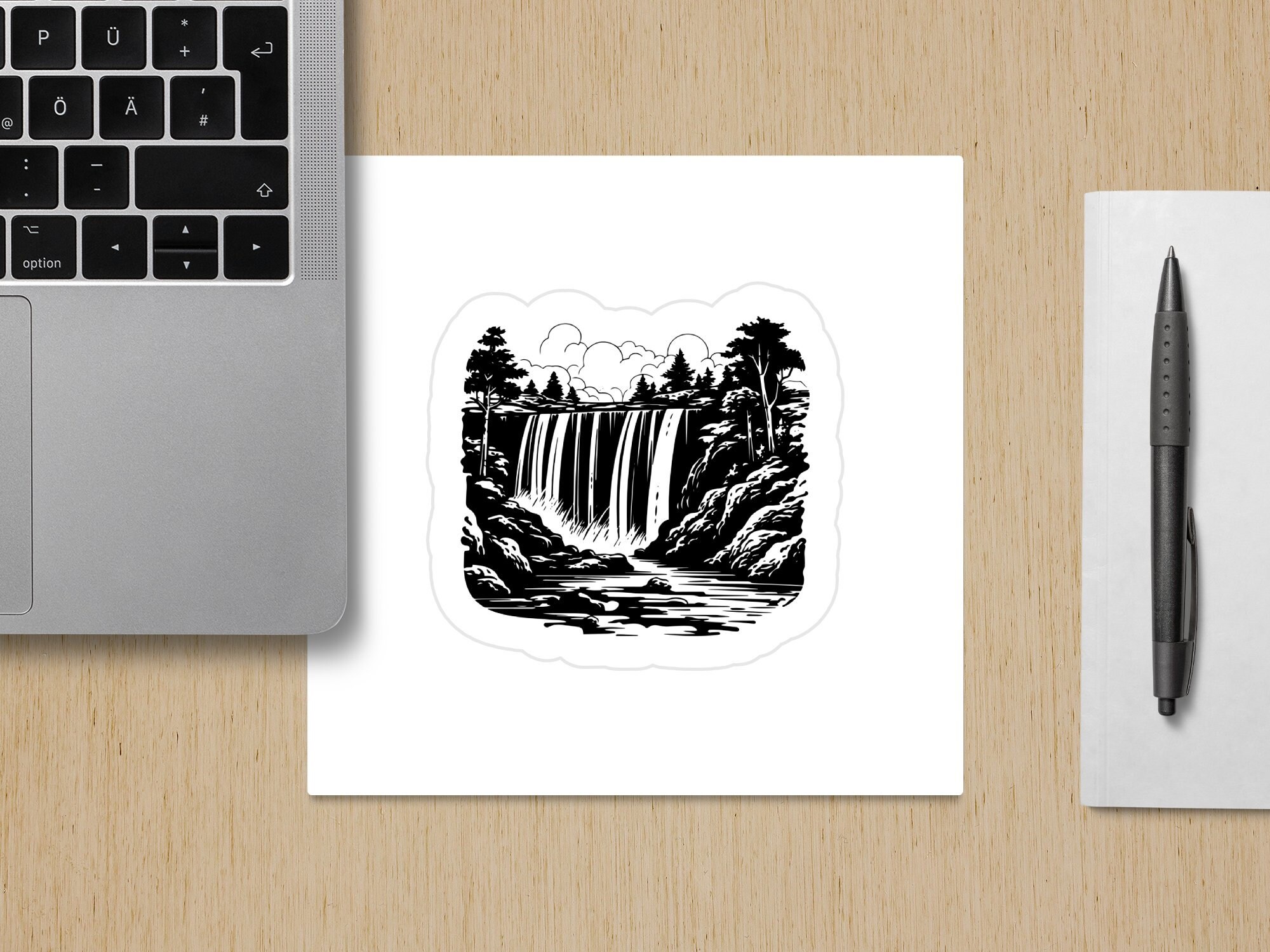 SCENIC WATER FALLS Svg, Cascade Scene Svg Files for Cricut, Rustic ...