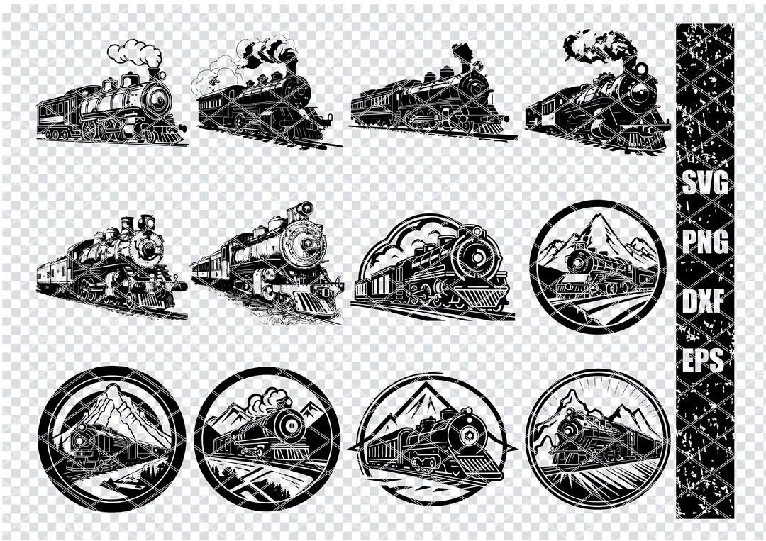 STEAM TRAIN SVG, Train Clipart, Train Svg Cut File for Cricut, Steam ...