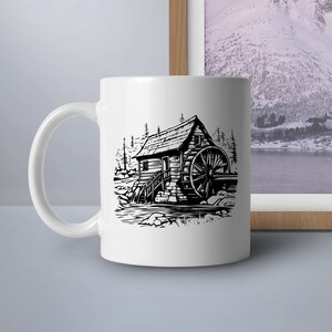 WATERWHEEL MILL SVG, Waterwheel Hydropower Svg Files for Cricut, Rustic ...