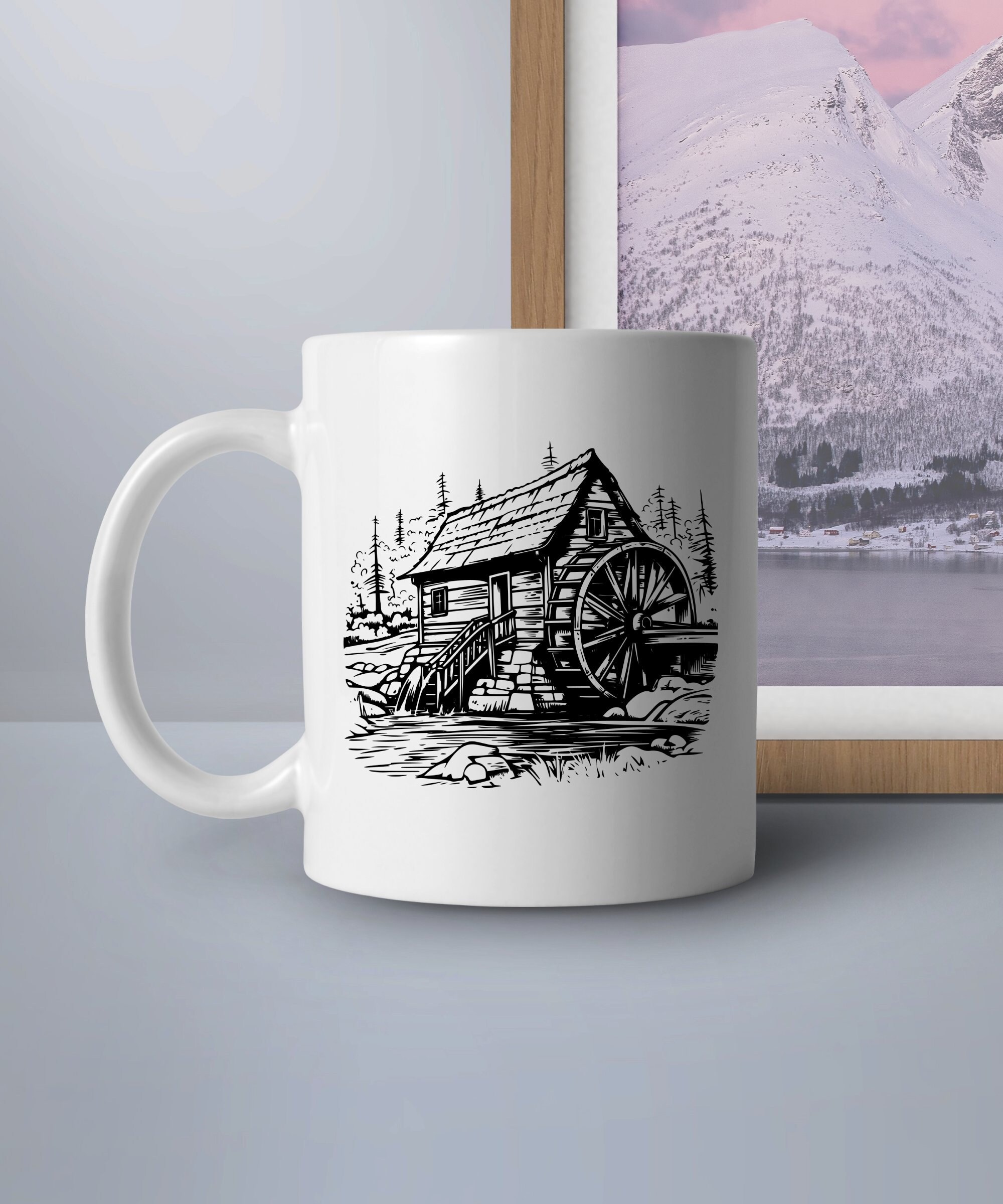 WATERWHEEL MILL SVG, Waterwheel Hydropower Svg Files for Cricut, Rustic ...