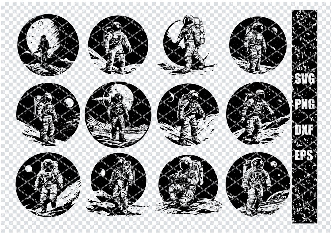LUNAR ASTRONAUT SVG, Moon Astronaut Svg Files for Cricut, Space ...