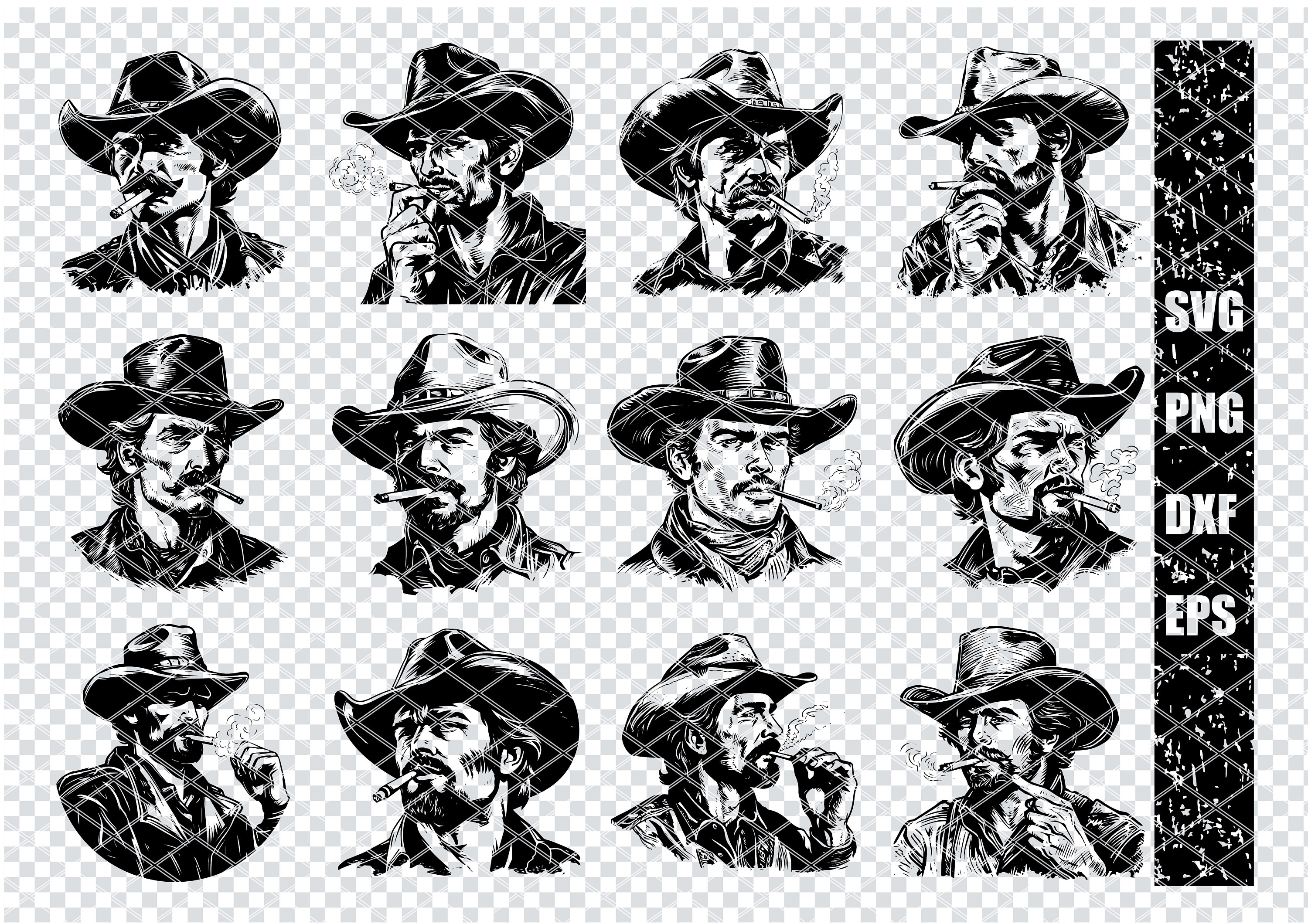 COWBOY SMOKING CIGAR Svg, Rancher Smoking Cigar Svg Files for Cricut ...