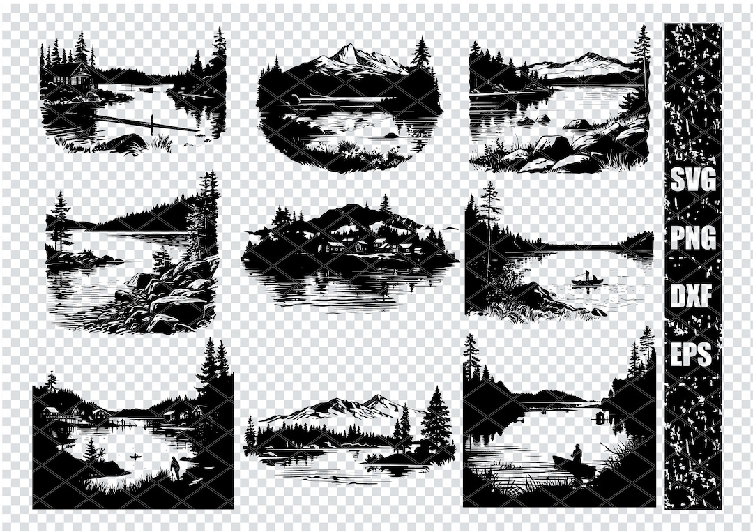 LAKE GEORGE NY Svg, Lake Adirondack Svg Files for Cricut, Fishing Lake ...