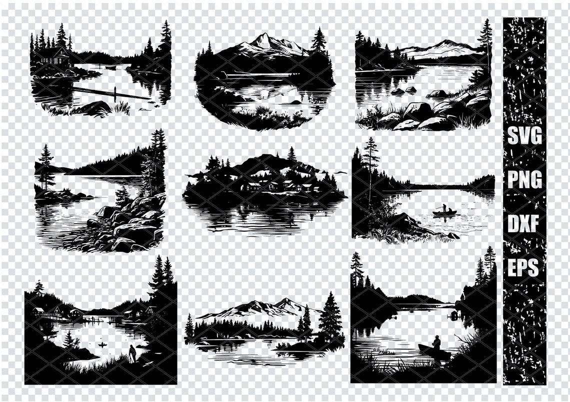 LAKE GEORGE NY Svg, Lake Adirondack Svg Files for Cricut, Fishing Lake ...