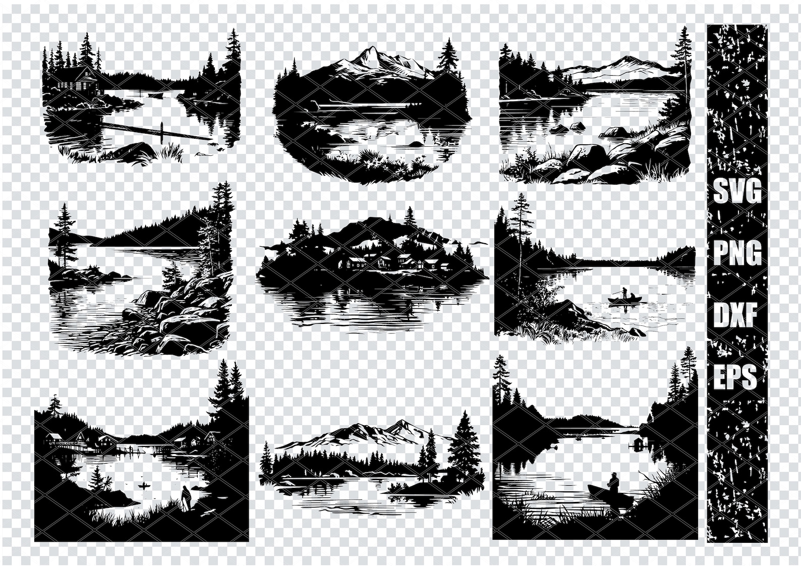 LAKE GEORGE NY Svg, Lake Adirondack Svg Files for Cricut, Fishing Lake ...