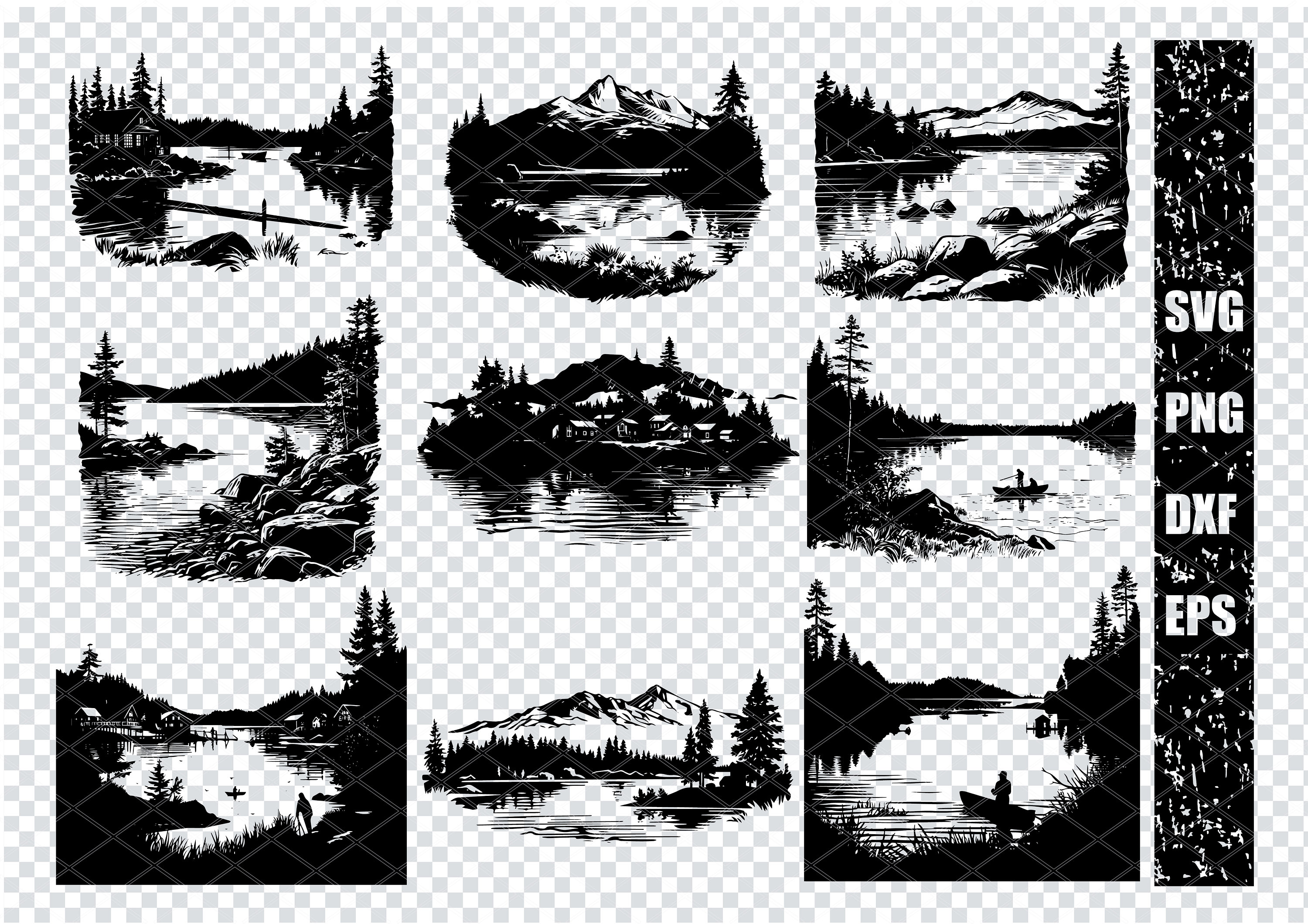 LAKE GEORGE NY Svg, Lake Adirondack Svg Files for Cricut, Fishing Lake ...