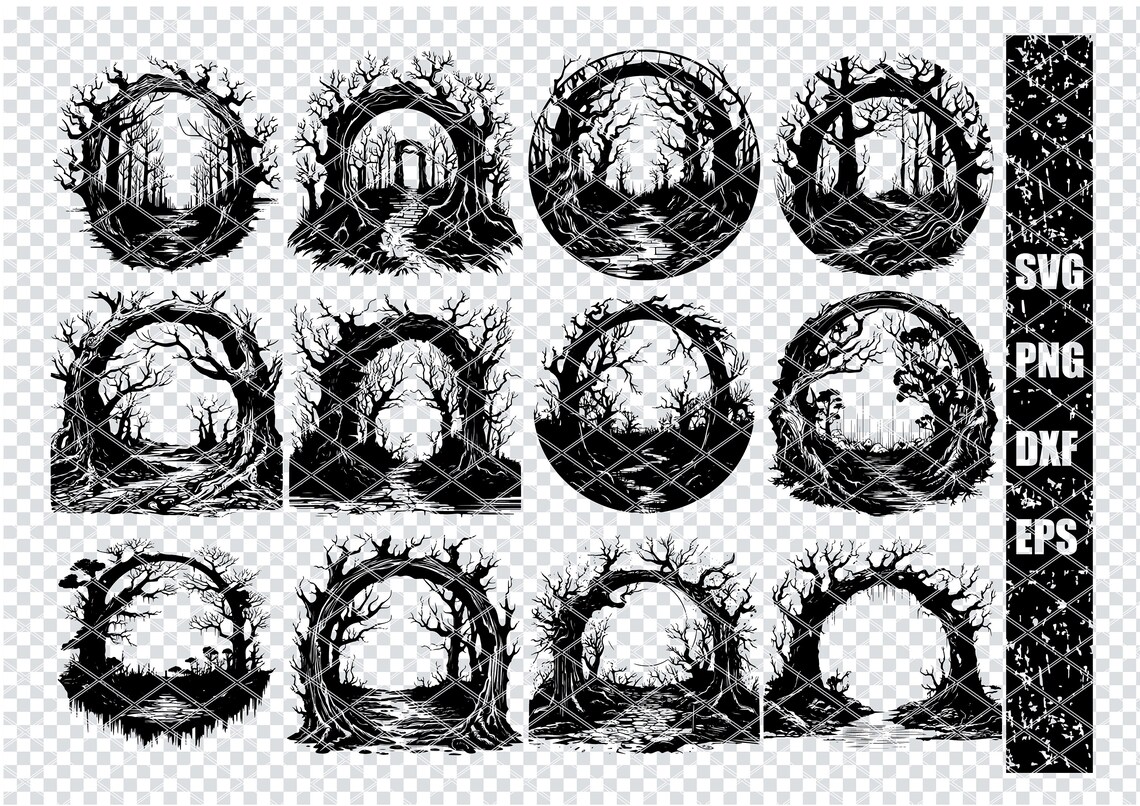 DARK FOREST PORTAL Svg, Dark Forest Wood Gateway Svg Files for Cricut ...