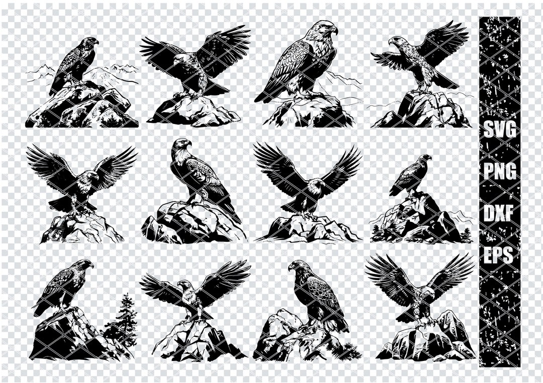 HAWK SVG, HAWK Clipart, Evergreen Pines Svg Files for Cricut, Camping ...