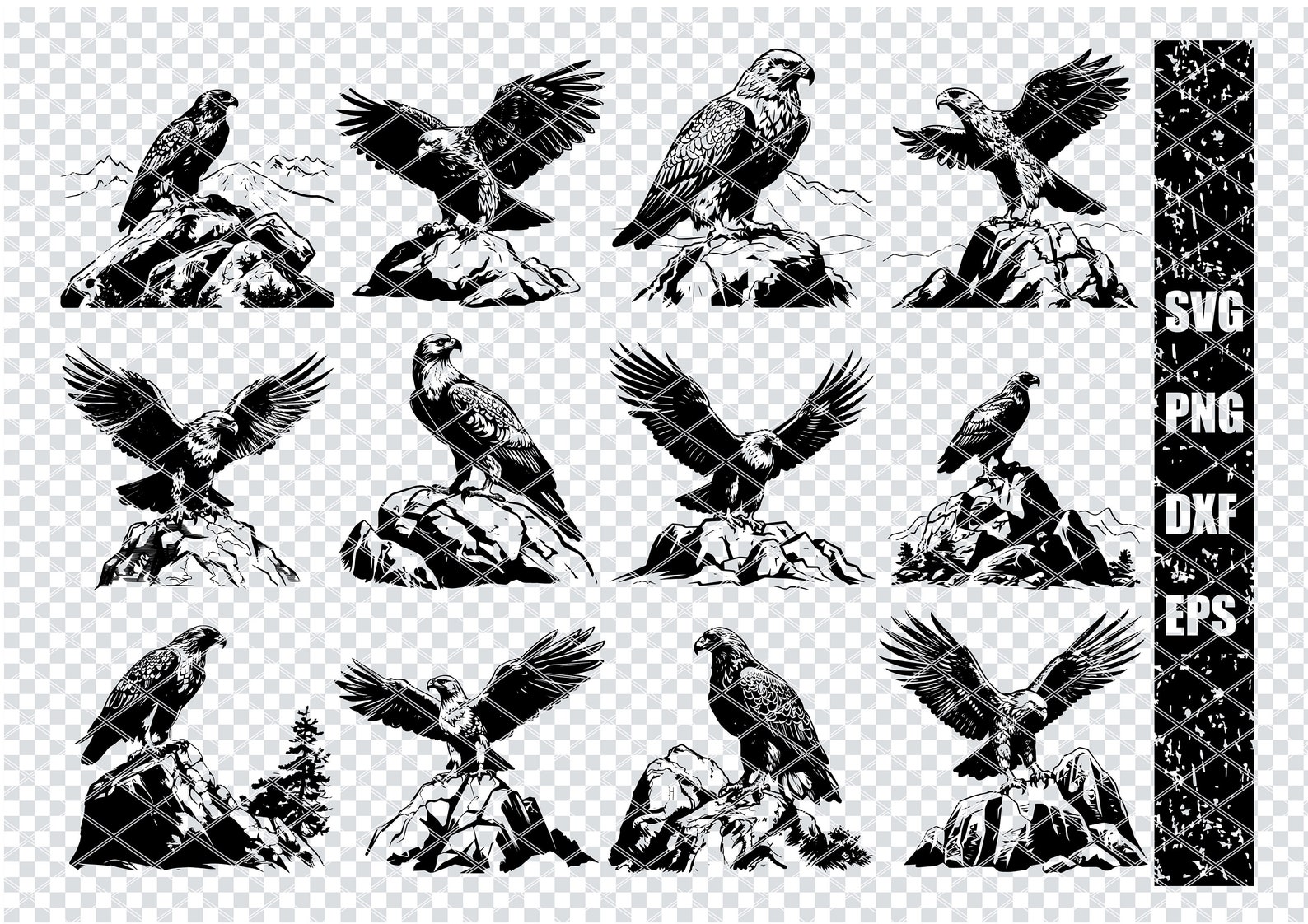 HAWK SVG, HAWK Clipart, Evergreen Pines Svg Files for Cricut, Camping ...