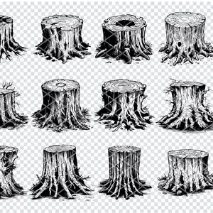 TREE STUMP SVG, Tree Stump Trunk Svg Files for Cricut, Timber Stump ...