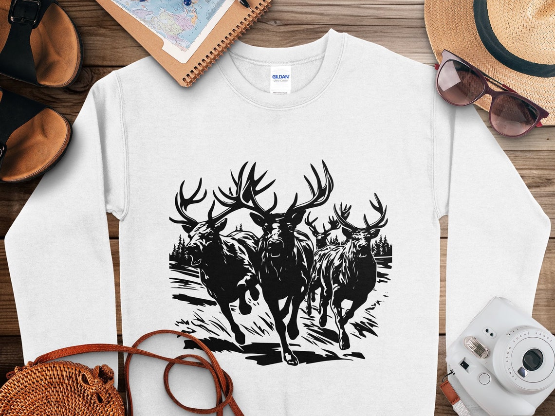 RUNNING ELK CHARGE Svg, Elk Gallop Svg Files for Cricut, Elk Sprint ...