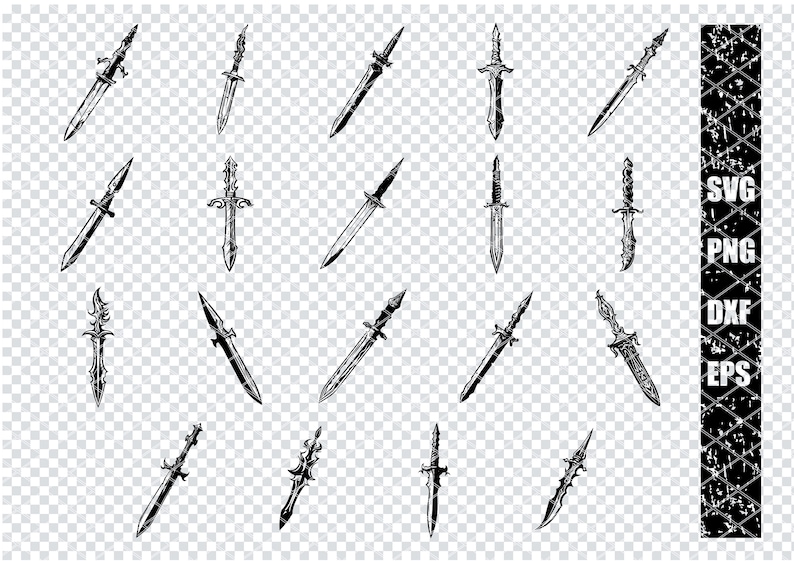 ANTIQUE VINTAGE DAGGER Svg, Medieval Gothic Dagger Svg Files for Cricut ...