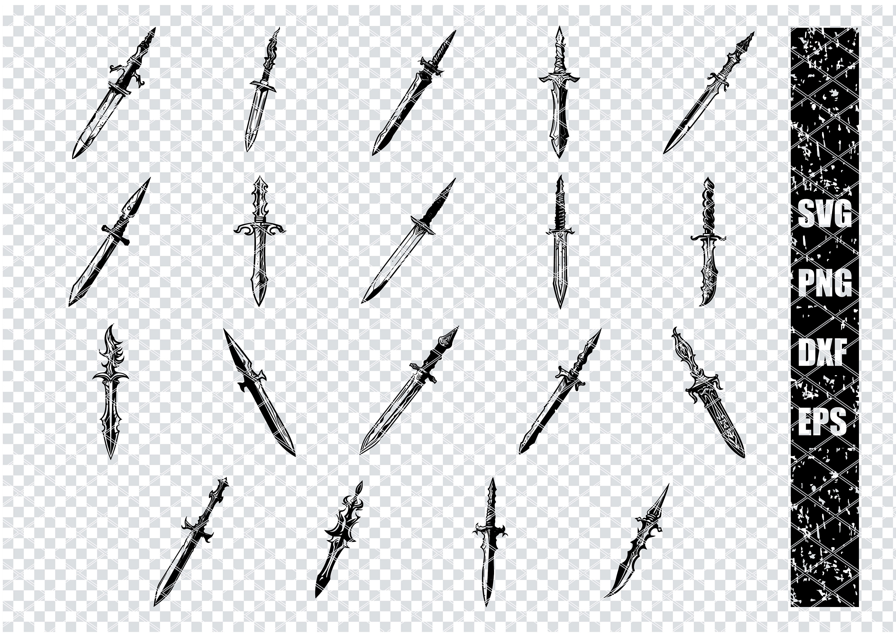 ANTIQUE VINTAGE DAGGER Svg, Medieval Gothic Dagger Svg Files for Cricut ...