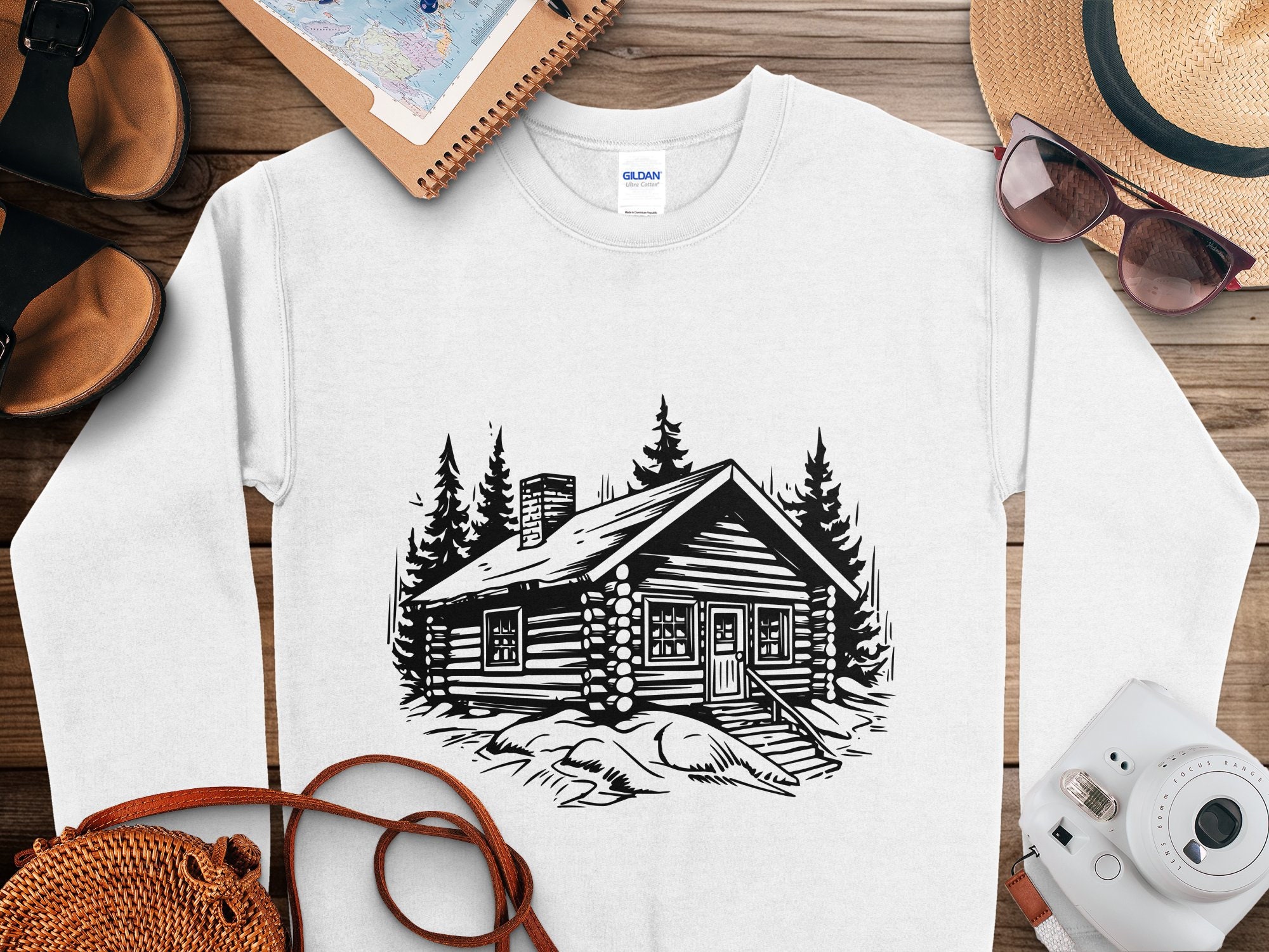 RUSTIC LOG CABIN Svg, Winter Log Cabin Svg Files for Cricut, Snowy ...