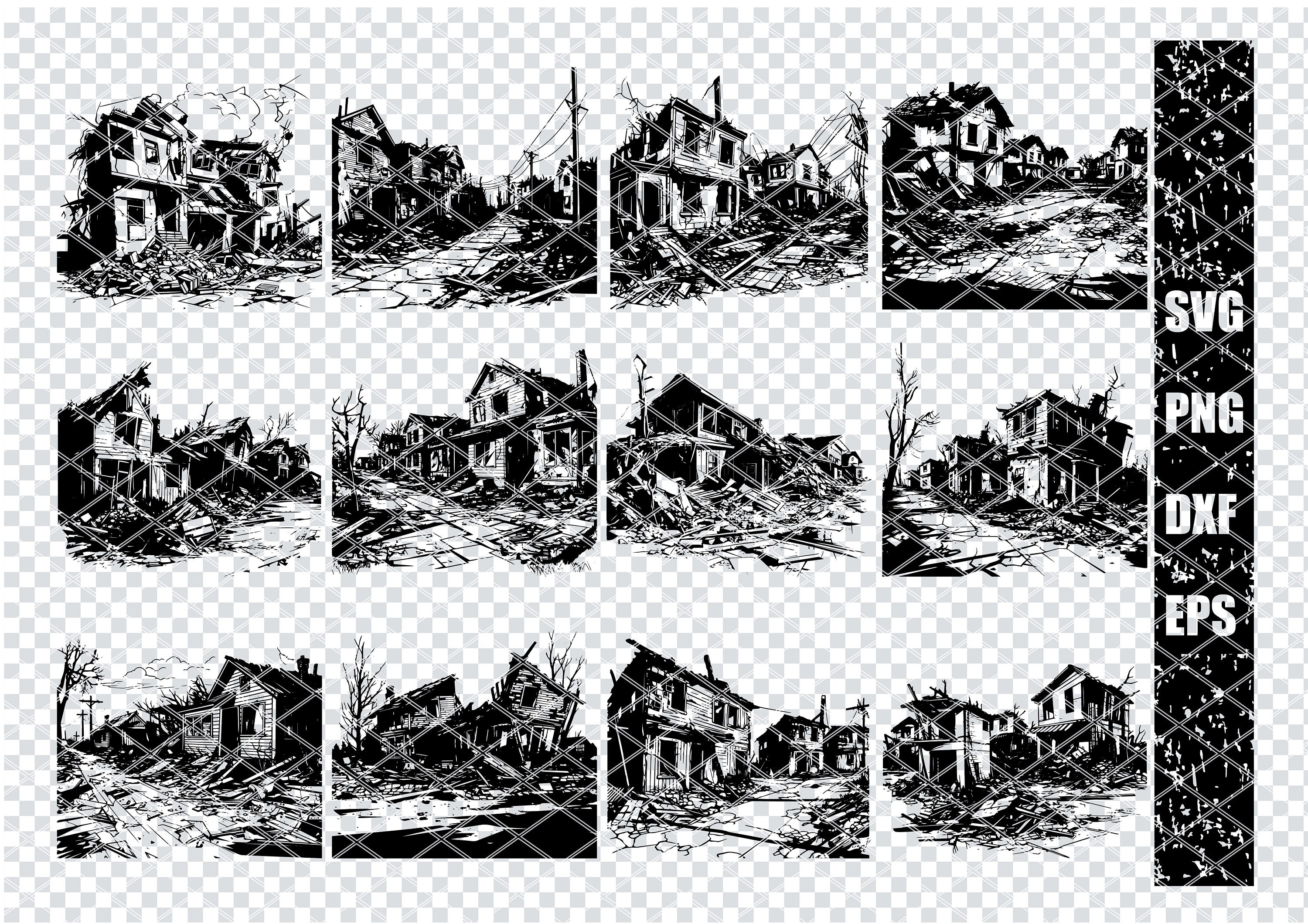 WRECKED HOMES SVG Obliterated Homes Svg Files for Cricut - Etsy