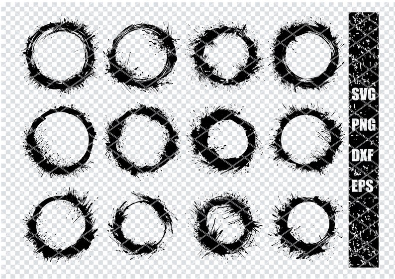 CIRCLE BRUSH SPLATTER Svg, Circle Stroke Splatter Svg Files for Cricut ...