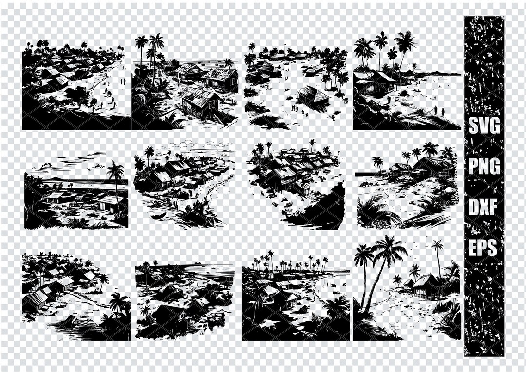 ISLAND VILLAGE SVG, Tropical Island Village Svg Files for Cricut ...