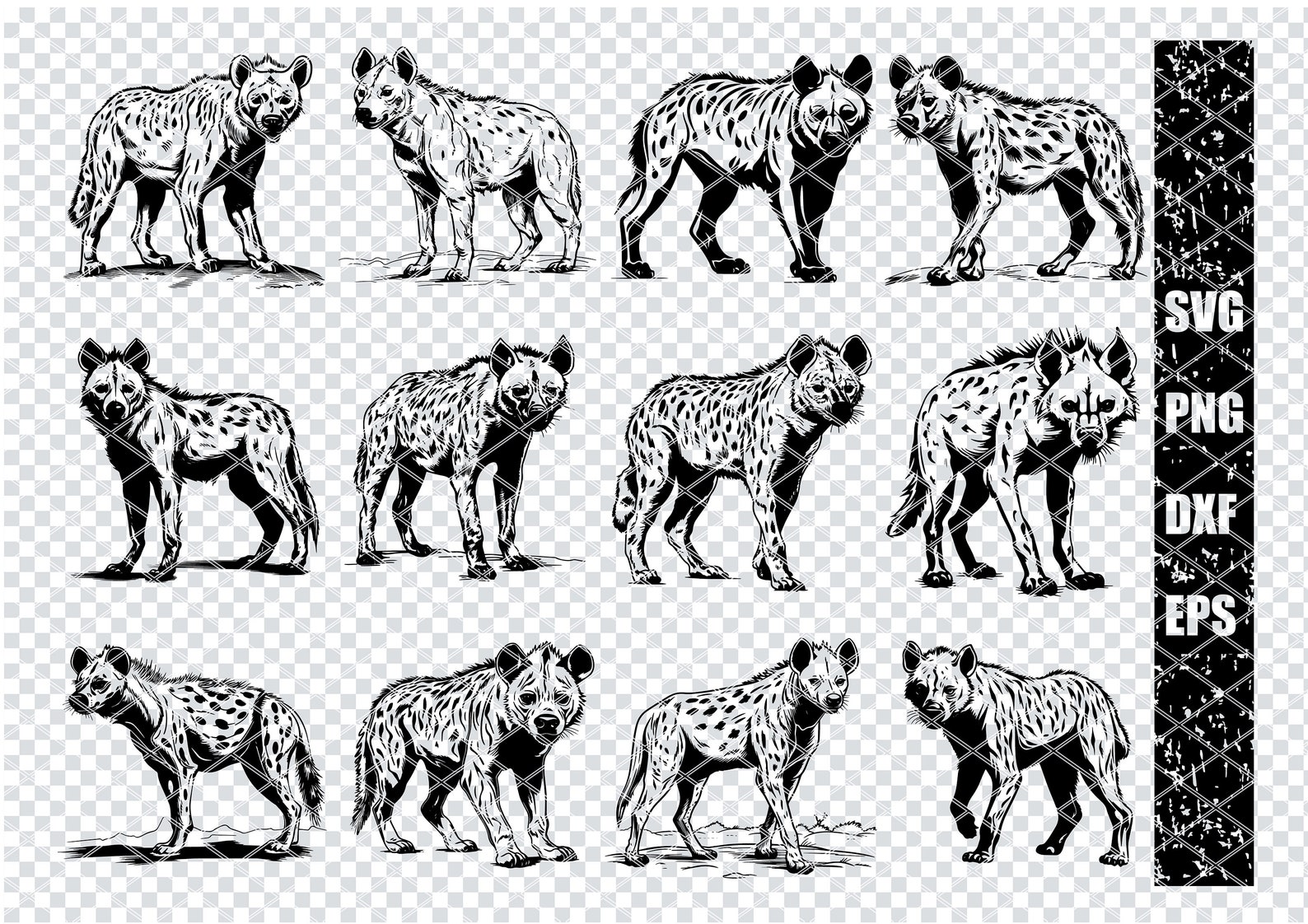 HYENA SVG, HYENA Svg Files for Cricut, Hyena Clipart, Laser Cut Files ...
