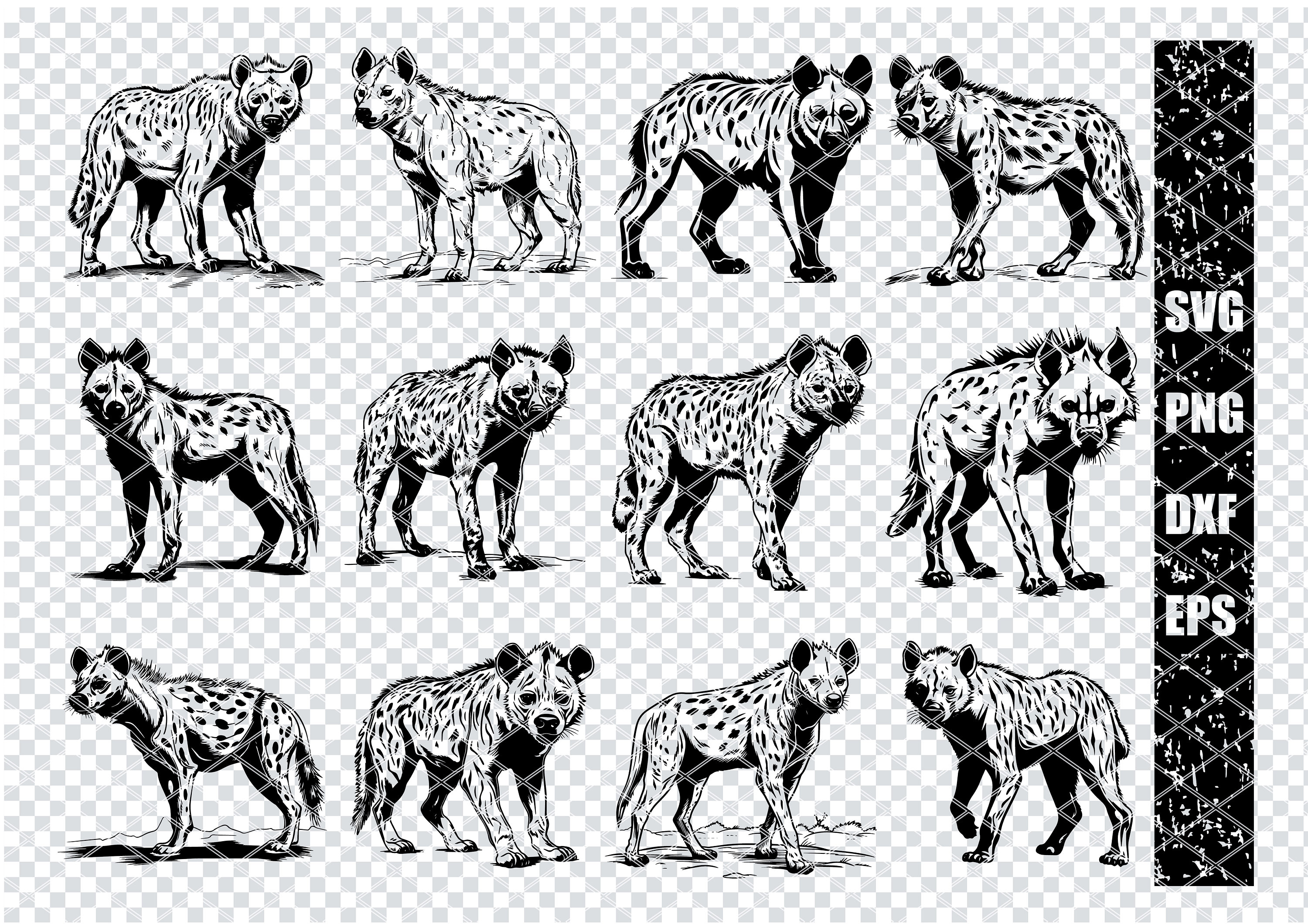 HYENA SVG, HYENA Svg Files for Cricut, Hyena Clipart, Laser Cut Files ...