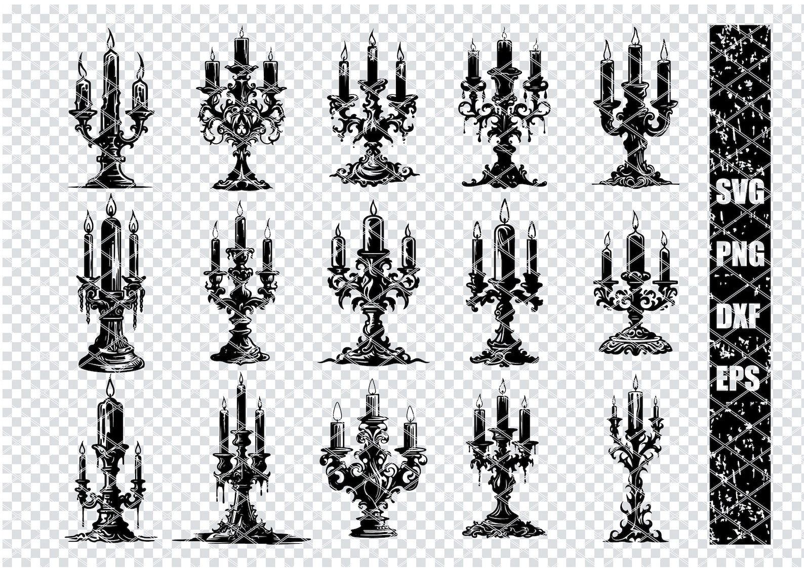 GOTHIC CANDLE HOLDER Svg, Medieval Vintage Candle Holder Svg Files for ...