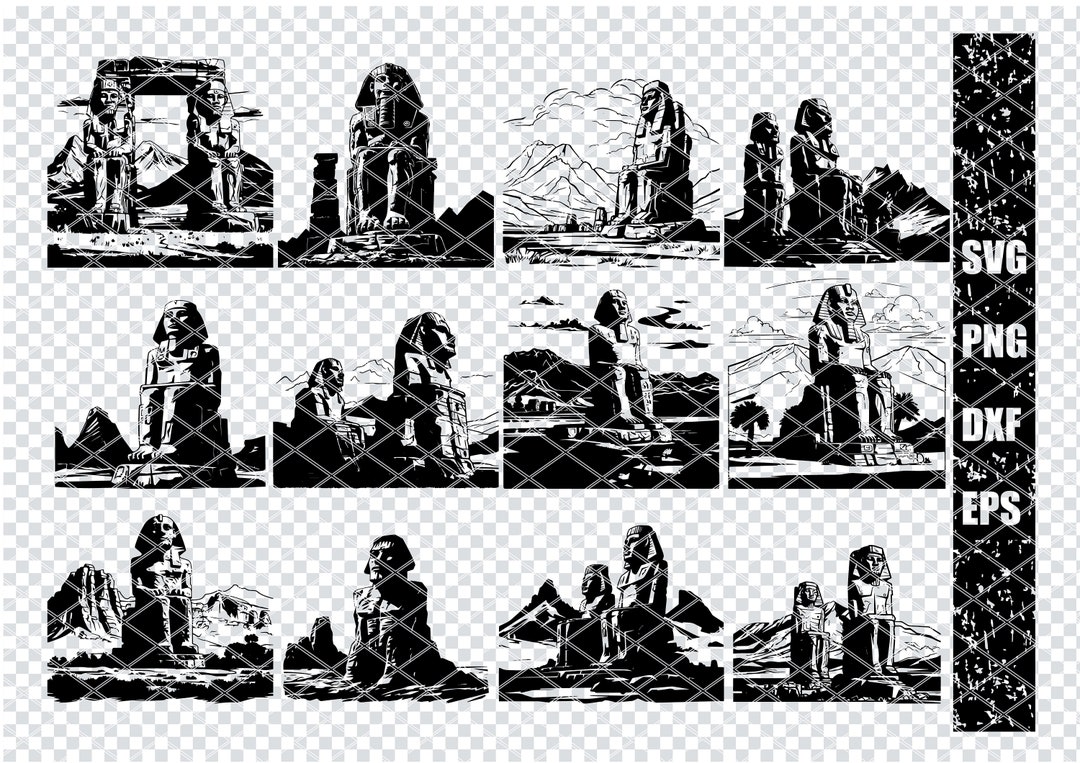 COLOSSI of MEMNON SVG, Colossal Statue Monument Svg Files for Cricut ...