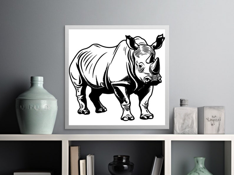 AFRICAN RHINOCEROS SVG, Indian Rhino Svg Files for Cricut, Sumatra ...