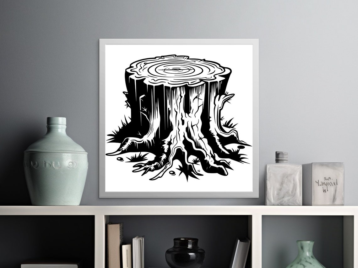 TREE STUMP SVG, Tree Stump Trunk Svg Files for Cricut, Timber Stump ...