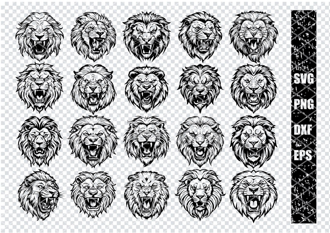 ANGRY LION HEAD Svg, Lion Head Svg, Lion Clipart, Lion Head Svg Cut ...