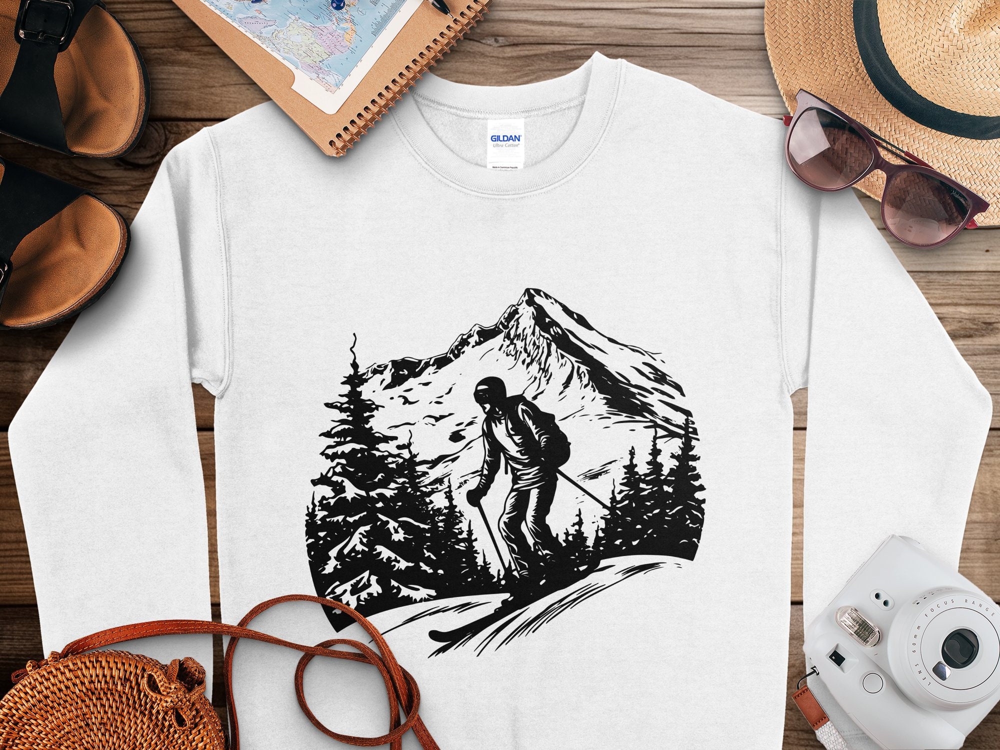 SKIING DOWNHILL SLOPE Svg, Mountain Skiing Svg Files for Cricut, Winter ...