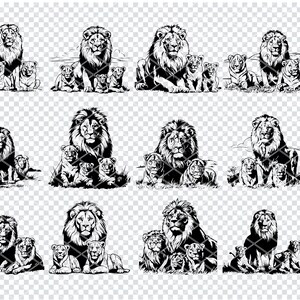PRIDE of LIONS SVG, Lion Family Pack Svg Files for Cricut, Lion Pack ...