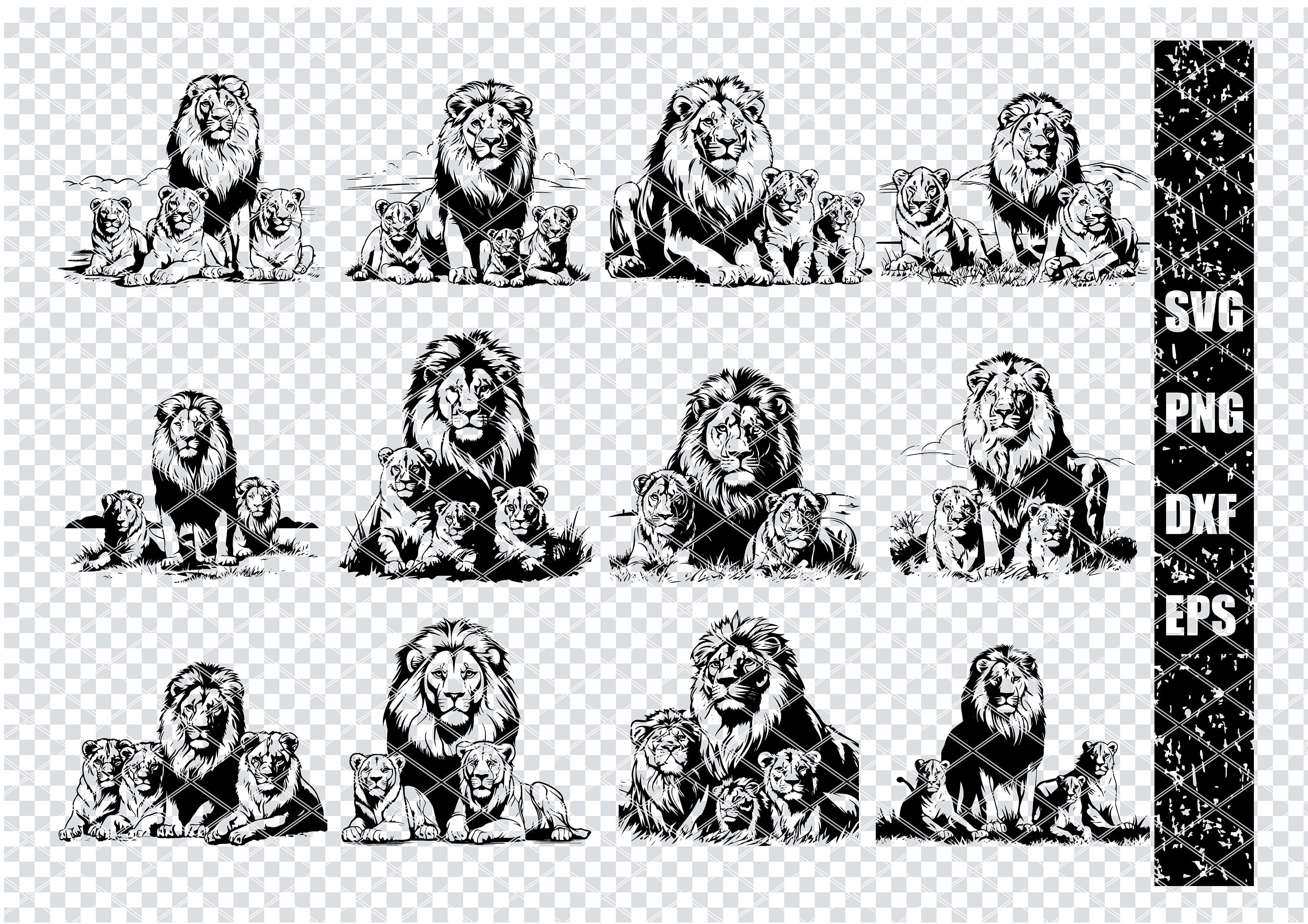 PRIDE of LIONS SVG, Lion Family Pack Svg Files for Cricut, Lion Pack ...