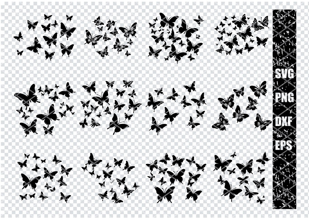 FLYING BUTTERFLIES SVG, Butterfly Swarm Svg Files for Cricut, Butterfly ...