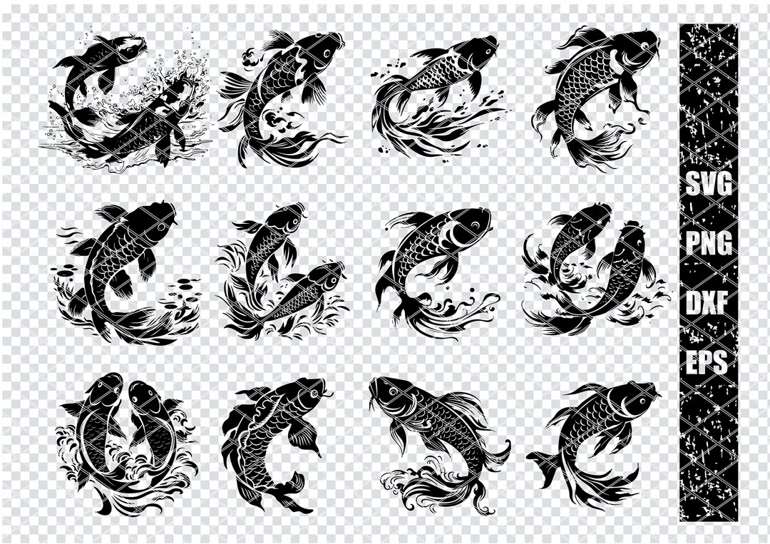 JAPAN KOI FISH Svg, Carp Koi Fish Svg Files for Cricut, Pond Koi Fish ...