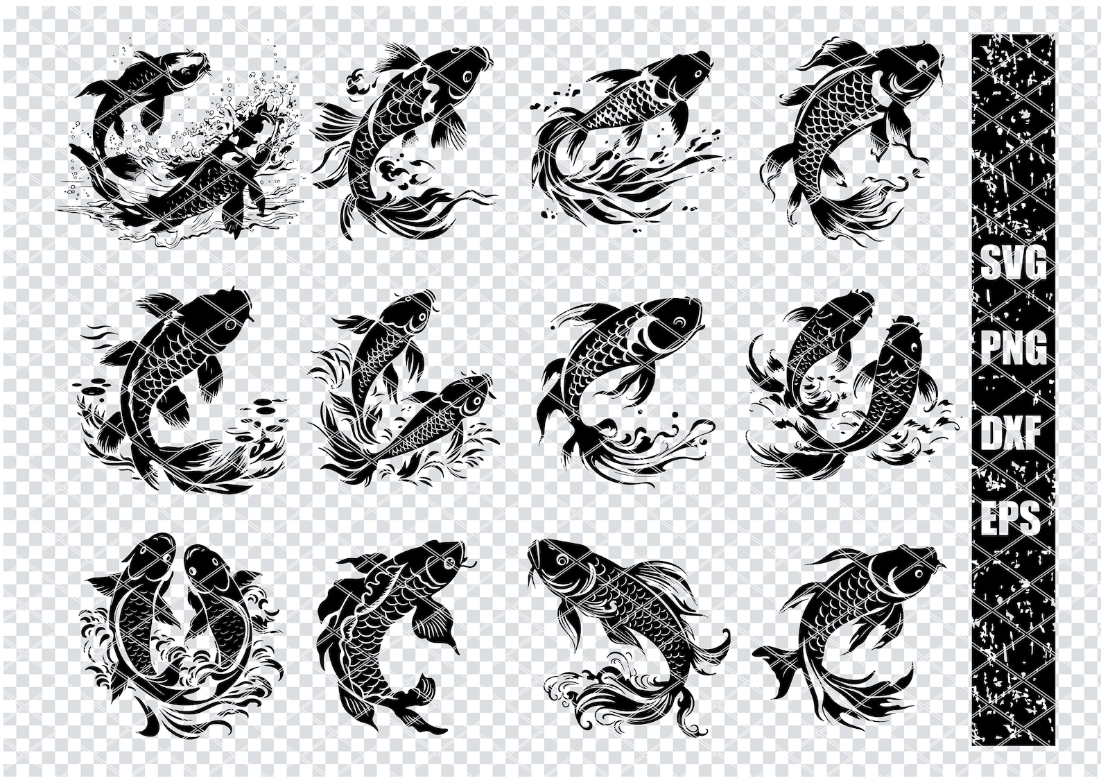 JAPAN KOI FISH Svg, Carp Koi Fish Svg Files for Cricut, Pond Koi Fish ...