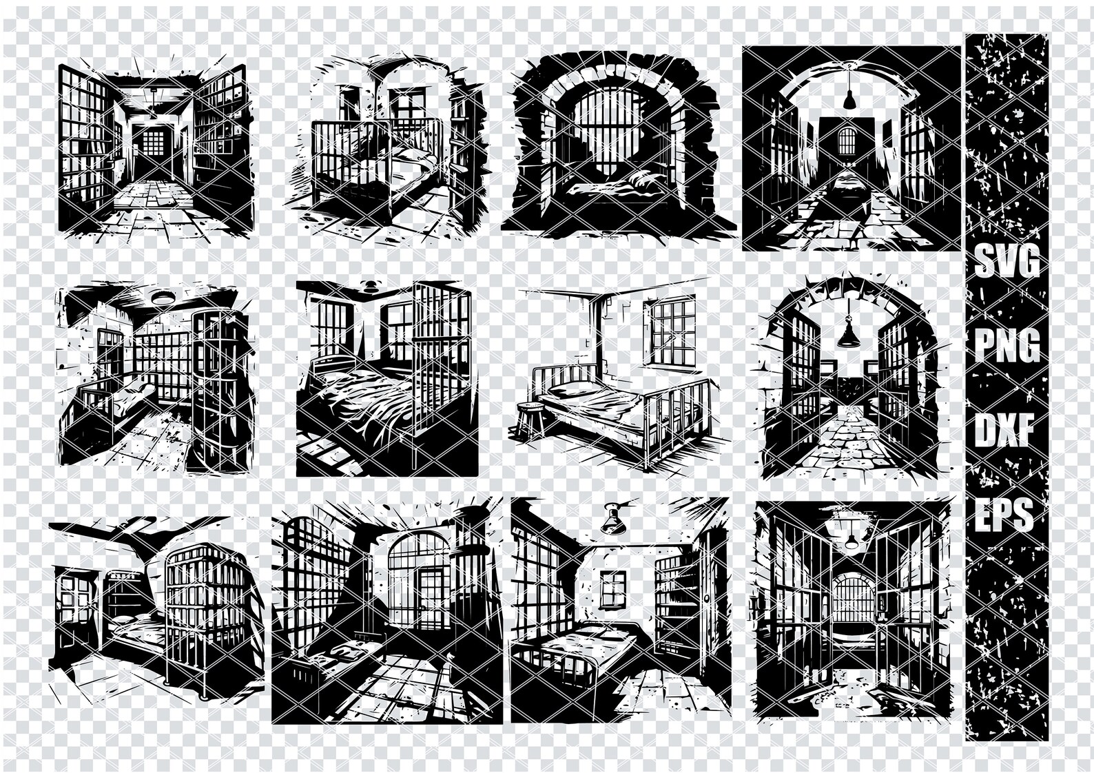 PRISON JAIL CELL Svg, Dungeon Cell Svg Files for Cricut, Penitentiary ...