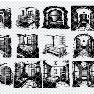 PRISON JAIL CELL Svg, Dungeon Cell Svg Files for Cricut, Penitentiary ...