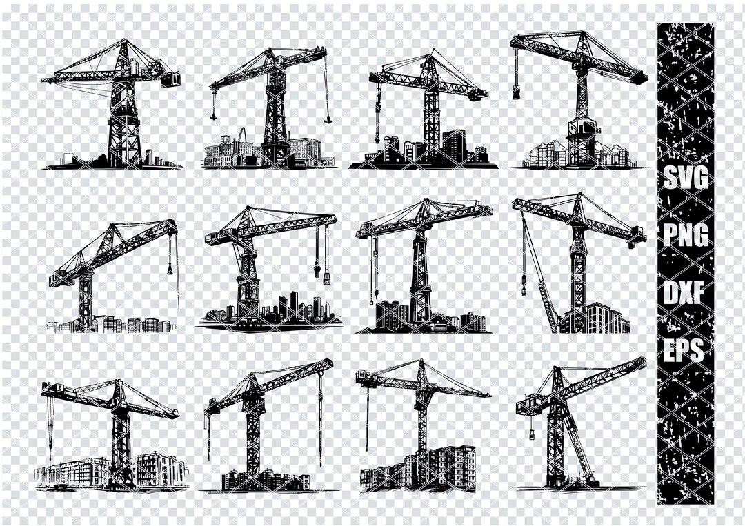 BUILDING TOWER CRANE Svg, Construction Crane Svg Files for Cricut ...