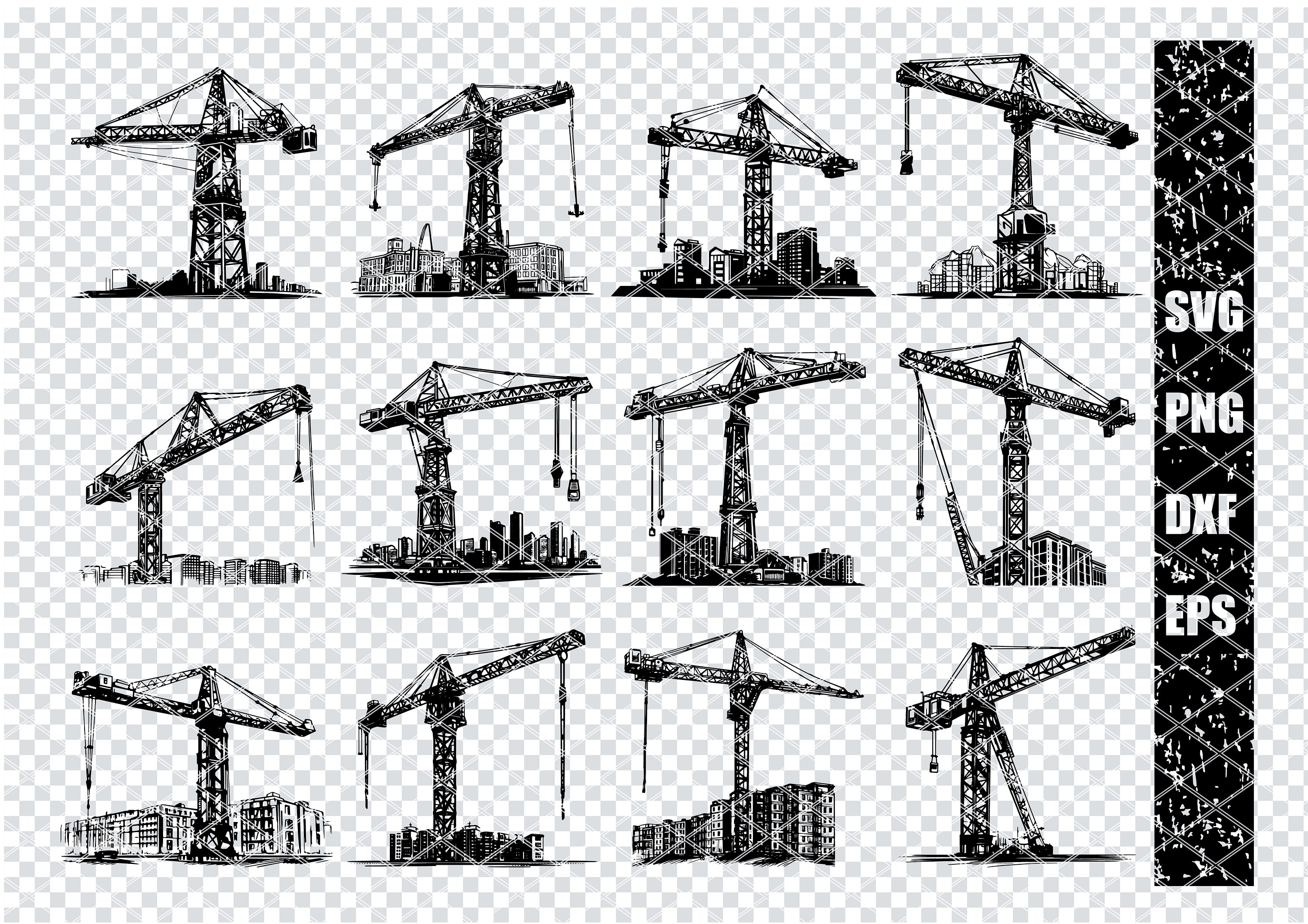 BUILDING TOWER CRANE Svg, Construction Crane Svg Files for Cricut ...