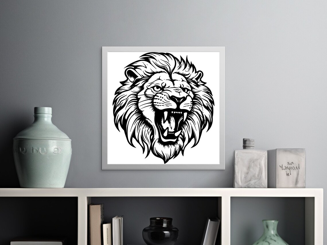 ANGRY LION HEAD Svg, Lion Head Svg, Lion Clipart, Lion Head Svg Cut ...