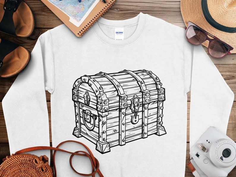 PIRATE TREASURE CHEST Svg, Antique Wooden Treasure Chest Svg Files for ...