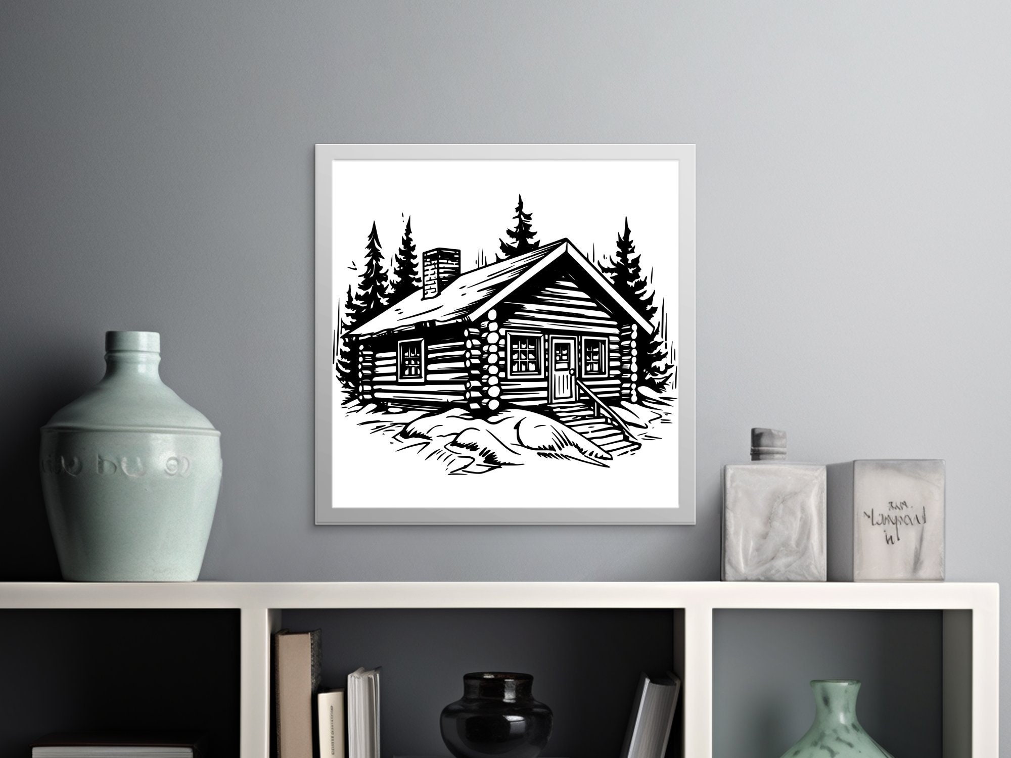 RUSTIC LOG CABIN Svg, Winter Log Cabin Svg Files for Cricut, Snowy ...