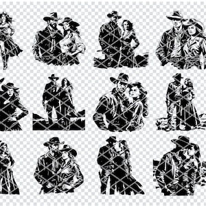WILD WEST COUPLE Svg, Cowboy and Cowgirl Couple Svg Files for Cricut ...