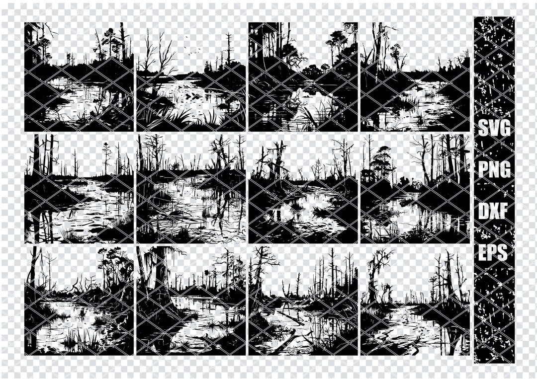 SPOOKY SWAMP MARSH Svg, Creepy Halloween Swamp Svg Files for Cricut ...