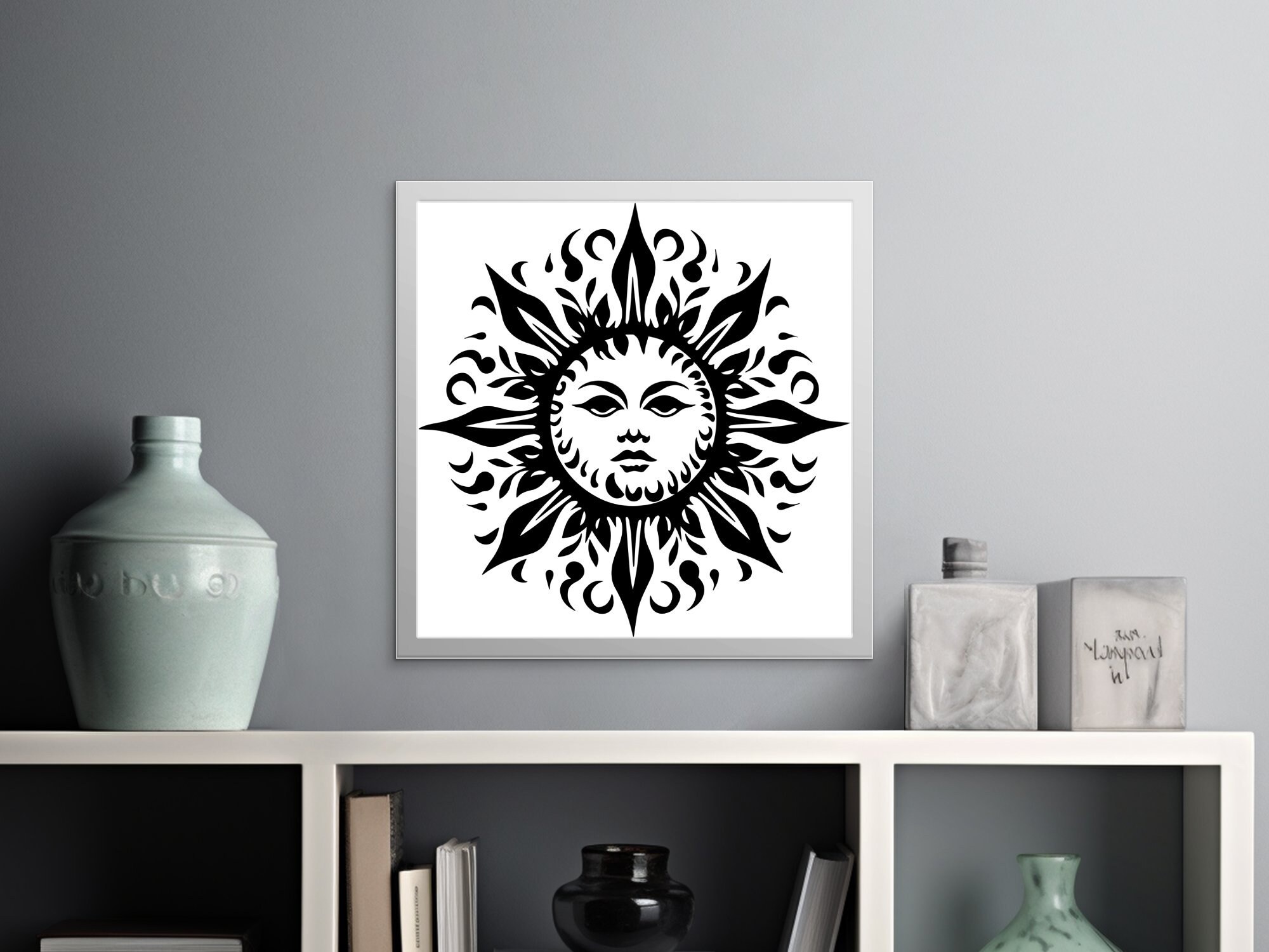 BOHO SUN FACE Svg, Boho Sun Tattoo Svg Files for Cricut, Boho Sunburst ...