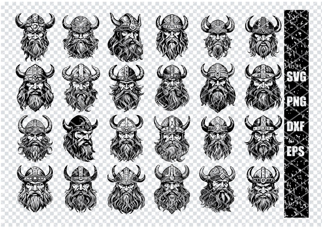 VIKING HEAD SVG, Viking Norse Face Svg Files for Cricut, Viking Norse ...