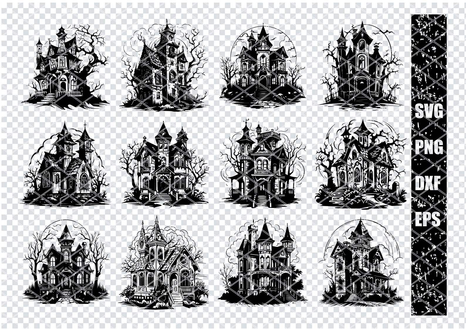 GOTHIC HOUSE SVG, Victorian Manor Svg Files for Cricut, Dark Haunted ...